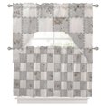 Abstract Gray Patchwork Swag Curtains Valance and Tier Set, Country ...