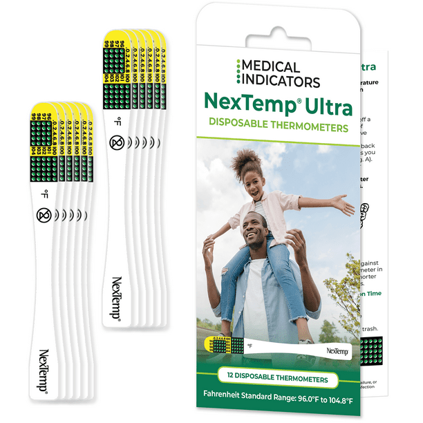 NexTemp® Ultra 12 Pack - Disposable Thermometers - Fahrenheit - Walmart.com