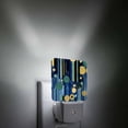 Abstract Ombre Blue Green Yellow Dots Geometric Plug-in LED Night ...