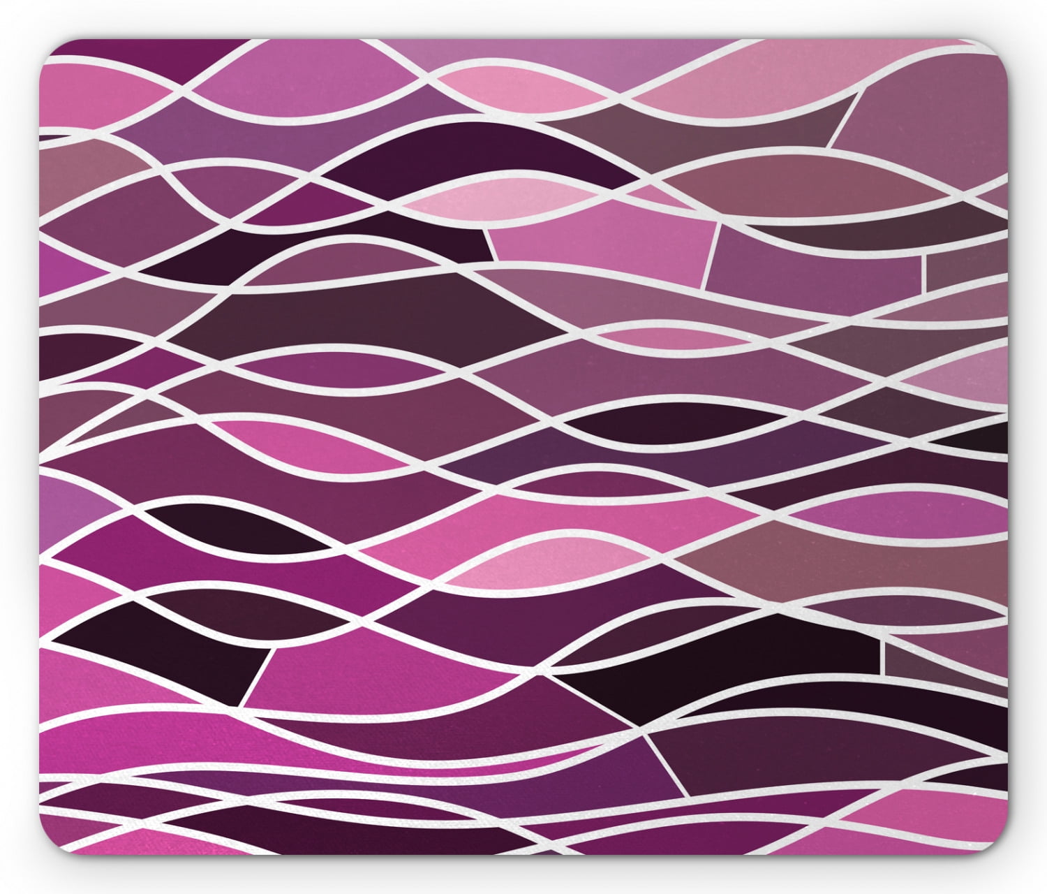 Retro Mouse Pad, Vintage Wavy Stripes with Stained Glass Design ...