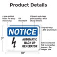 (2 Pack) Automatic Back Up Generator OSHA Notice Sign 10 Inch X 7 Inch ...