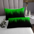 Yst Gradient Green Queen Quilt Set Ombre Stripe Coverlet Set Aesthetic Ombre Bedding Set