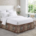 King Bed Skirt 18 Inch Drop, Vintage Abstract Flower Leaves Texture ...