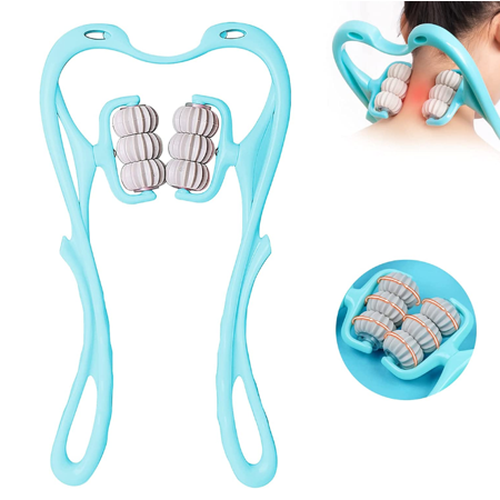 QianliManual Neck massage roller,6 balls neck massager,Dual pressure ...