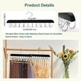 Belt Hanger for Closet Organizer, Wooden Belt Storage with Metal Hooks ...
