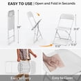 10 Pack White Folding Chair, Indoor Outdoor Portable Stackable Seat ...