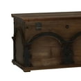 HOUSEHOLD ESSENTIALS Large Wooden Storage Trunk with Decorative Arch ...