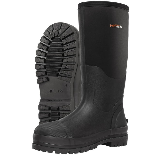 HISEA Men's Neoprene Rubber Rain Boots Muck Mud Work Boots - Walmart.com