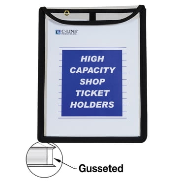 C-Line Shop Ticket Holders, Stitched, One Side Clear, 75", 11 x 14, 25 ...