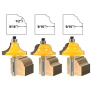 3 Bit Edge Molding Router Bit Set - Ogee - 1/4" Shank - Yonico 13325q ...