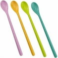 4PCS 8.9 inches Long Handle Mixing Spoons - Tall Iced Tea, Ice Cream ...