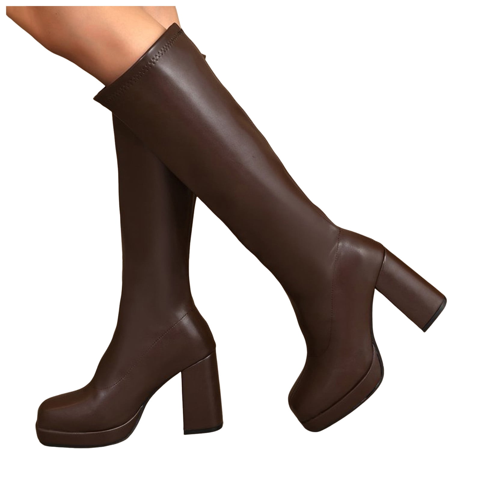 Click here for Pandaie Knee High Boots For Women Platform Square... prices