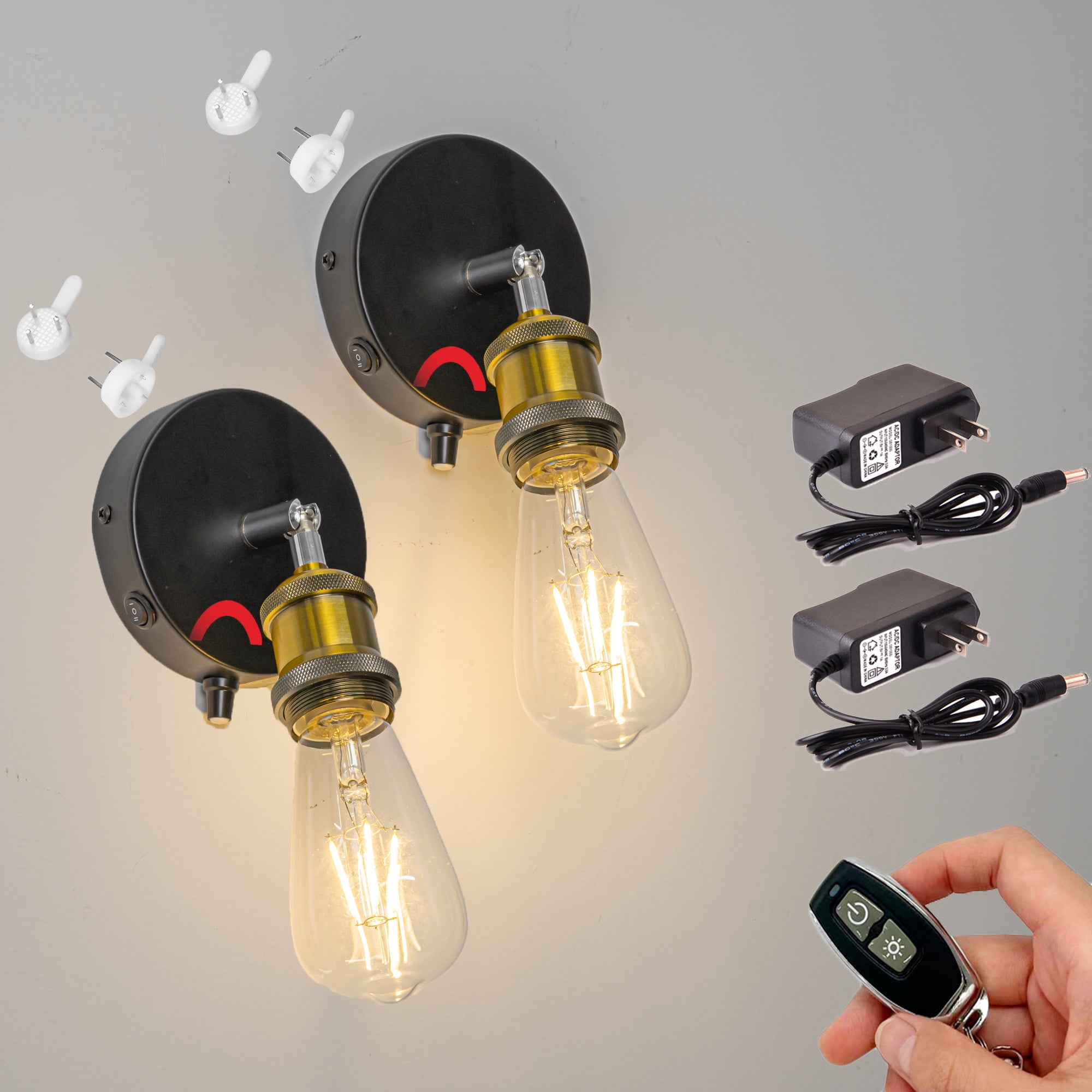 FSLiving Rechargeable Battery Operated Wall Sconce Dimmable Wireless ...