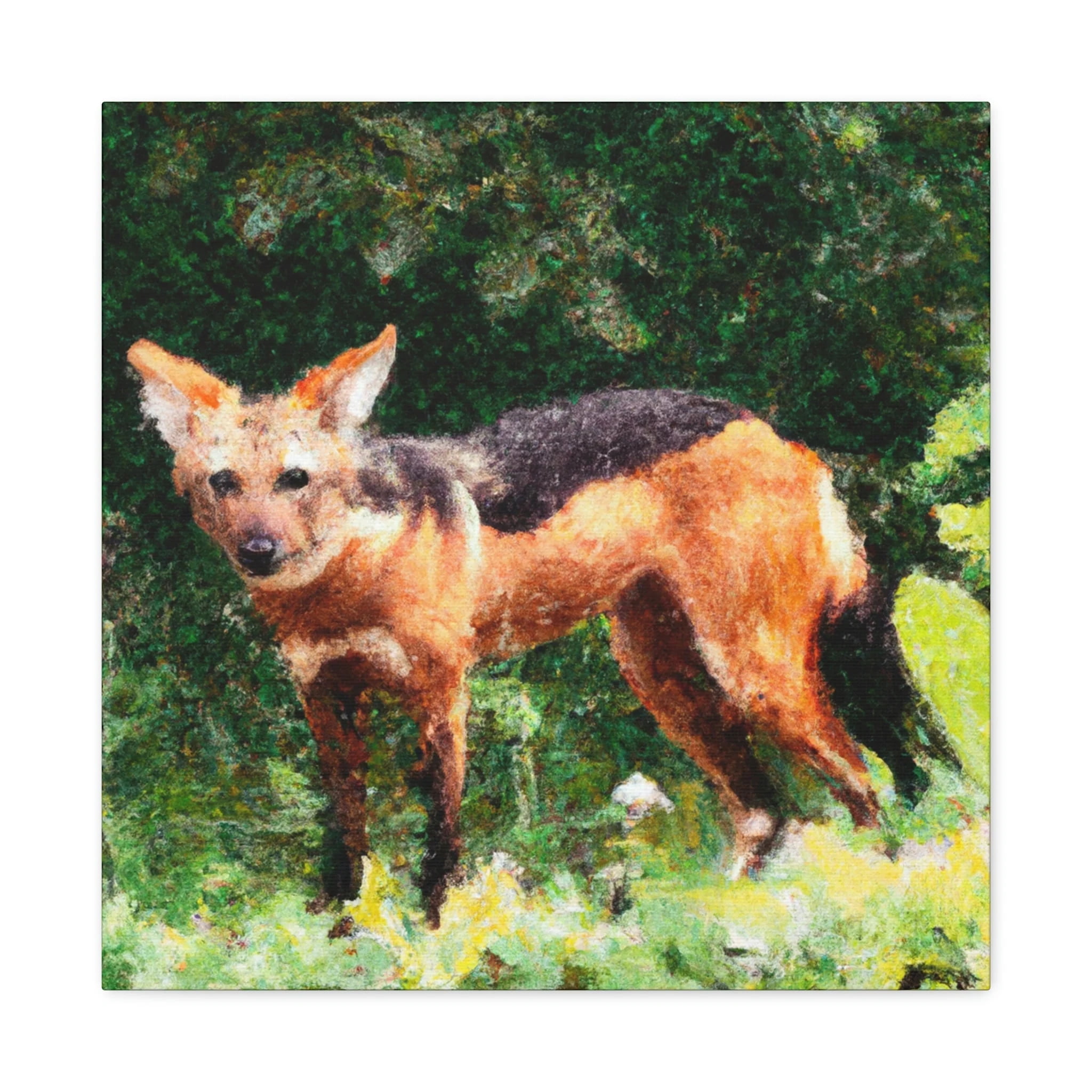 Dhole in Pointillism - Canvas - Walmart.com