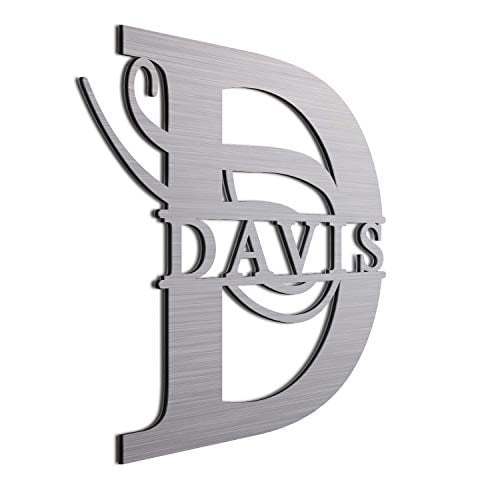 JASS GRAPHIX Davis 12" Brushed Aluminum Monogrammed Sign Door Wall ...