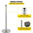 VEVORbrand Retractable Silver Round Top Queue Control Barrier Posts ...