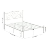 Yoneston 12” Full Size Heavy Duty Metal Platform Bed Frame with Love ...
