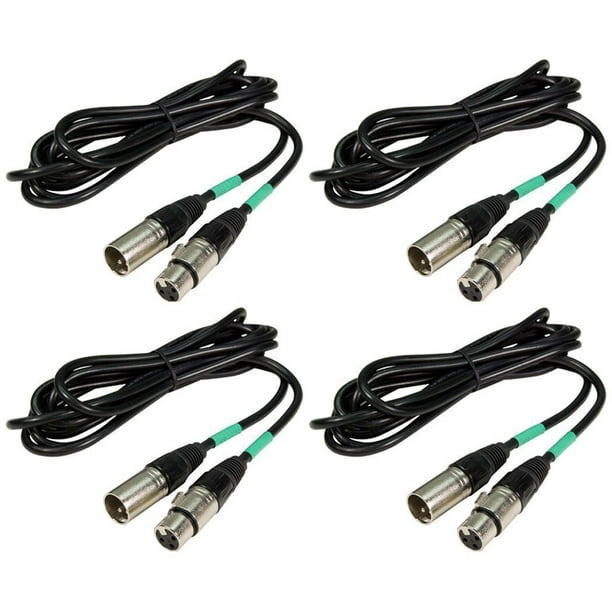 4 Chauvet DMX3P5FT 5 FT' Male To Female 3 Pin DMX Cables DMX 3P 5FT ...