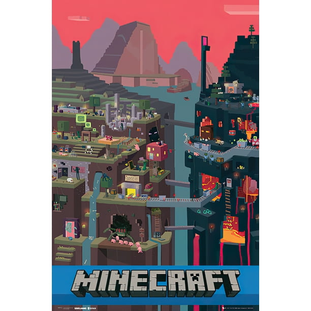Minecraft - Gaming Poster / Print (The Minecraft World) (Size: 24" X 36 ...