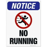 No Running with Graphic Sign, ANSI Notice Sign, 18x24 Corrugated ...