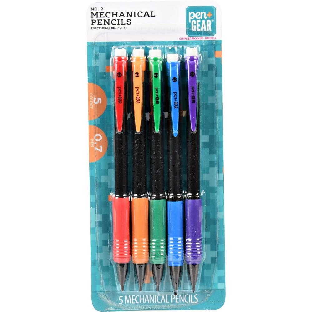 Pen + Gear No. 2 Mechanical Pencils, 0.7mm, 5 Count - Walmart.com ...