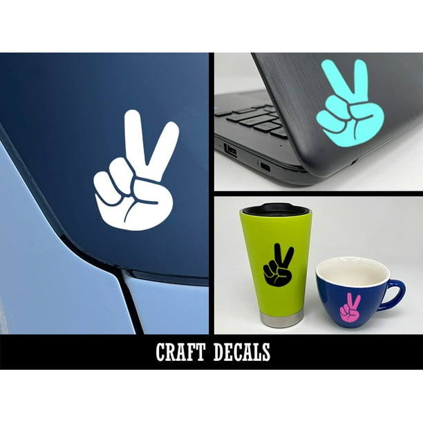 Peace Hand Sign Craft Vinyl Indoor Outdoor Decal Sticker - Tan - 3 Inch ...