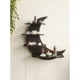 30/39cm Black Moon Wall Shelves 4-tier Wood Floating Wall Shelf Gothic ...