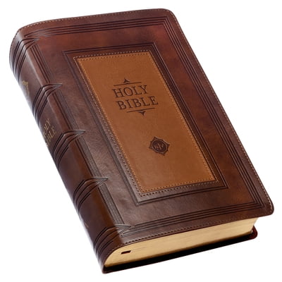 Pre-Owned KJV Holy Bible, Giant Print Standard Size Faux Leather Red ...