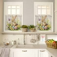 Easter Rabbit Kitchen Curtains Valances and Tiers Set of 3 Vintage Pink ...