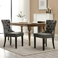KCC Faux Leather Dining Chairs Set of 2, Upholstered High-end Tufted ...