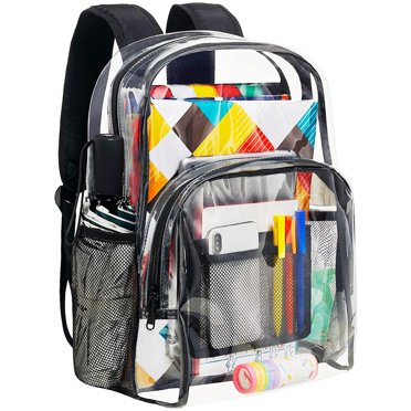 Sanmadrola New Clear Backpack Clear Bag Heavy Duty Waterproof ...