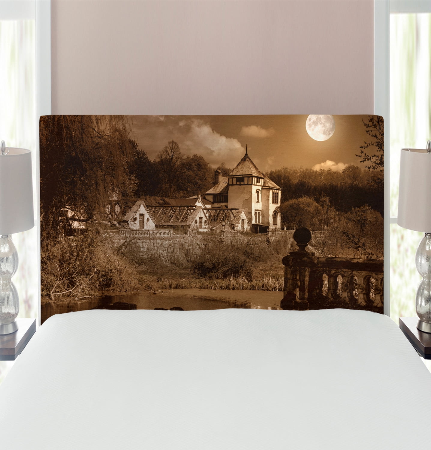 Gothic Headboard, Photo of Old Medieval Myst House in Retro Vintage ...