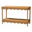 Bali & Pari Palm Bohemian Honey Scallop Rattan Metal Console Table for ...