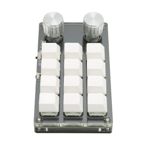 12 Keys Mini Keypad with 2 Knobs, USB Wired BT Cordless Connection ...