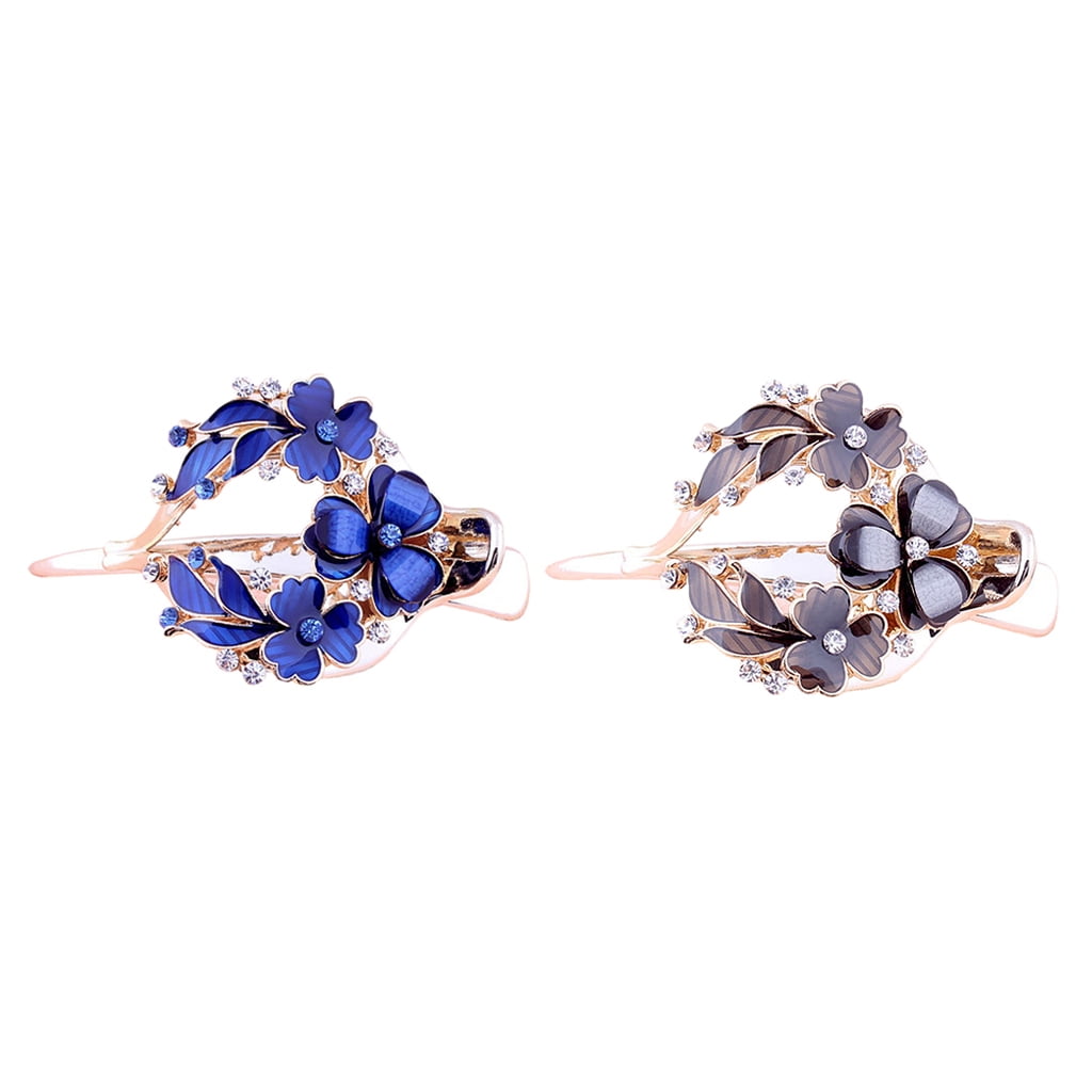 2Pcs Elegant Clips Claws - Vintage Flower Hair Clasps Clamps for Thick ...