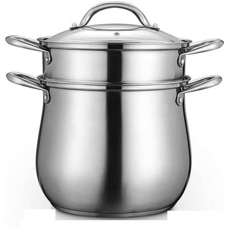 HSD Thick-Bottomed Stainless Steel Steamer Pot, 2 Tier Food Steamer for ...
