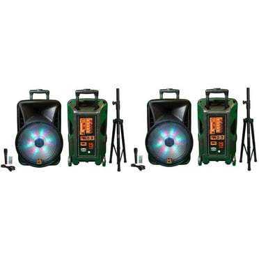 "MR DJ Dual 15"" 3Way 5000W Portable Bluetooth DJ Speaker with MIC, USB ...