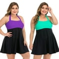Phenas Womens Swimsuits Tummy Control Swim Dress One Piece Swimsuit
