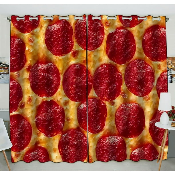ZKGK Pepperoni Pizza Window Curtain Drapery/Panels/Treatment For Living ...