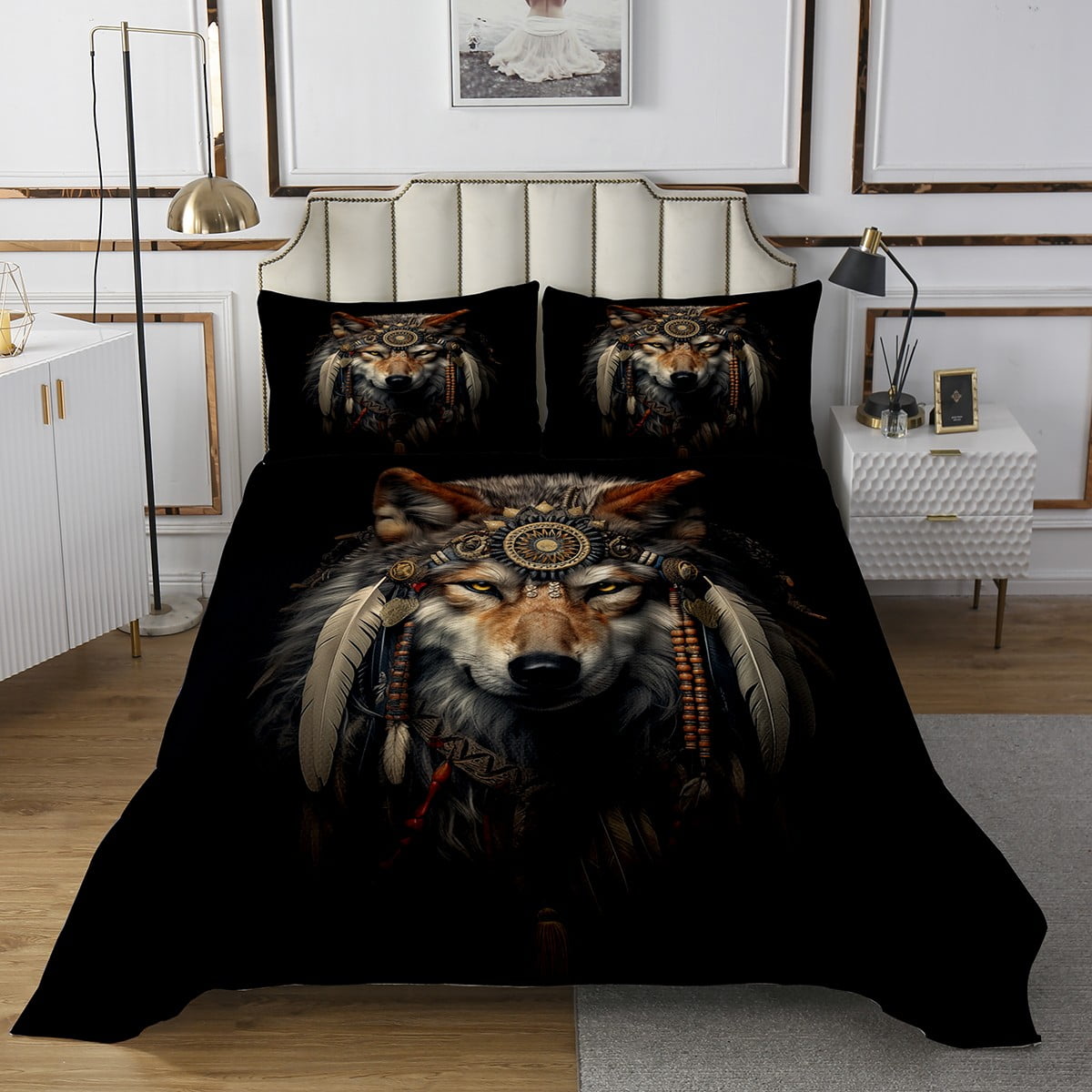 Click here for Yst Wolf Dreamcatcher Coverlet Set Queen Size Boho... prices