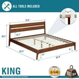 Acacia Callisto Solid Wood Bed Frame with Headboard, Signature ...