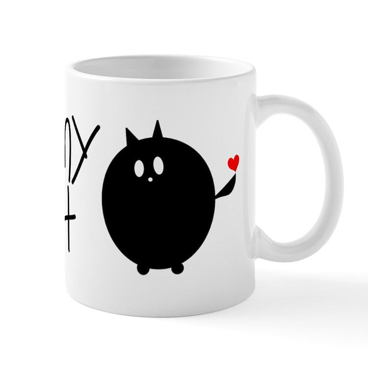 CafePress - I Love My Fat Cat Mug - 11 oz Ceramic Mug - Novelty Coffee ...