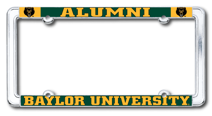 Baylor University Alumni Glossy Print Thin Rim Chrome License Plate ...