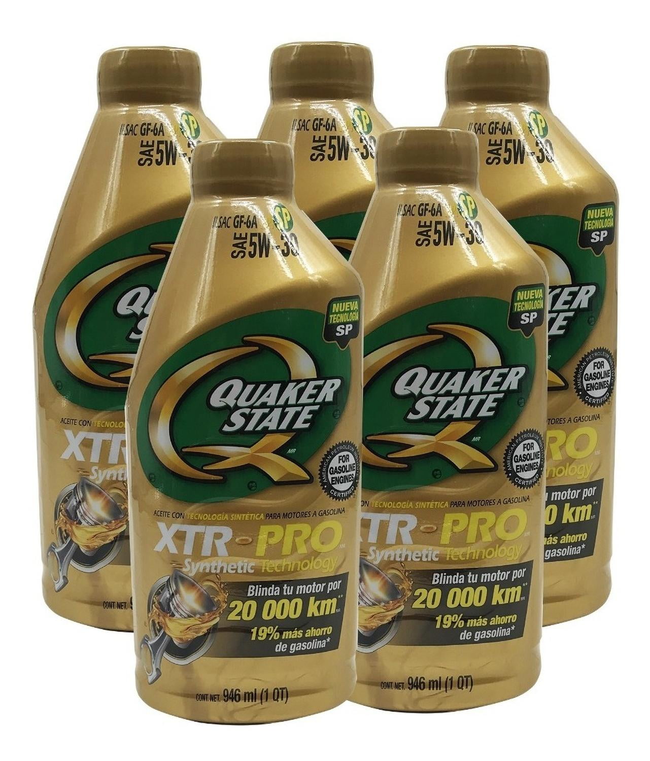 5 Litros de Aceite de Motor Semi Sintetico 5W30 dorado Quaker State XTR ...