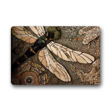 WinHome Dragonfly Art Doormat Floor Mats Rugs Outdoors/Indoor Doormat ...