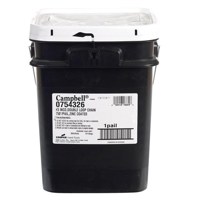 Campbell No. 3 Double Loop Carbon Steel Chain 13/16 in. D X 750 ft. L ...