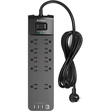 Titan 6-Outlet Surge Protector with LED Lights, 8ft. Extension Cord ...