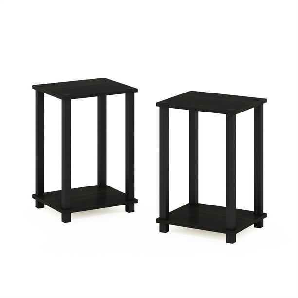 Furinno Simplistic End Table, Small, Set of 2, Espresso/Black - Walmart.com