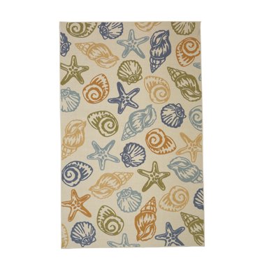 Mohawk Home Prismatic Tide Pool Shells Sand Transitional Theme Coastal ...