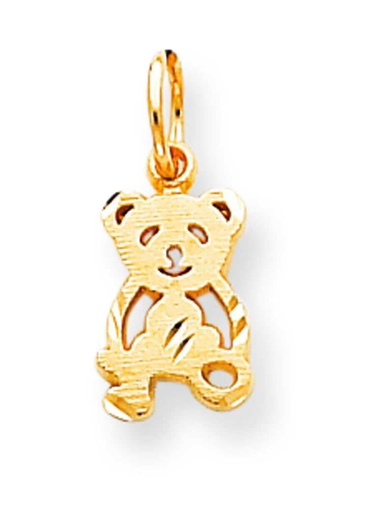 10K Yellow Gold Teddy Bear Charm Jewelry - Walmart.com